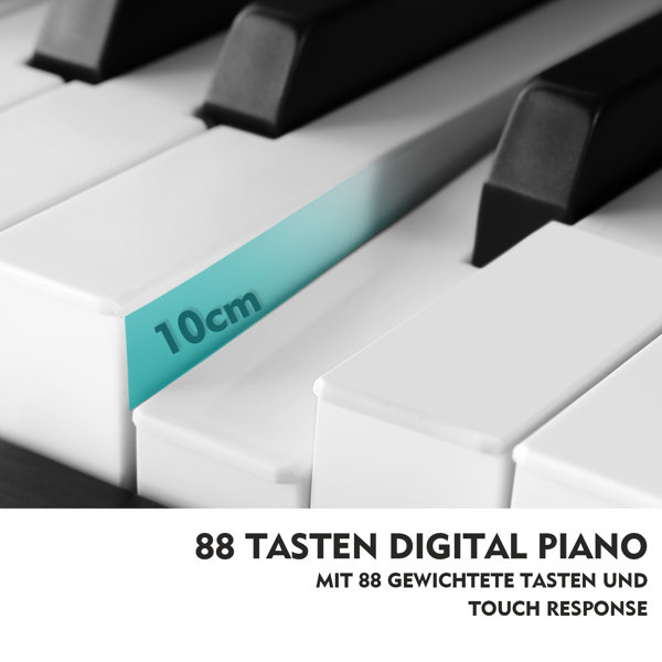 Mustar 88 Key Weighted Wooden Upright Digital Piano With 3-pedals，full Size Digital Piano 88 Key ...